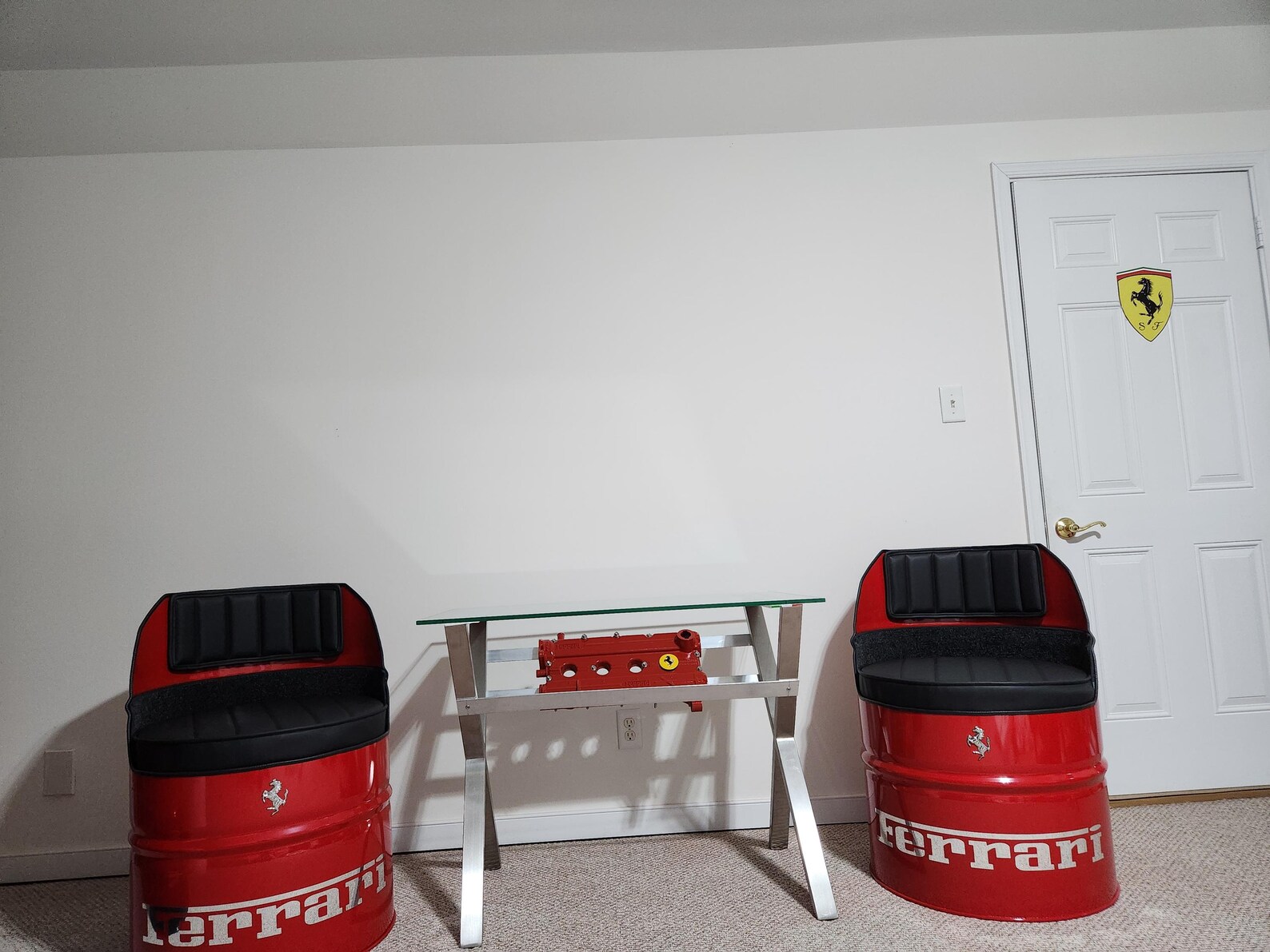 Set of Two Ferrari Inspired Chairs and Table - Handcrafted Unique ...