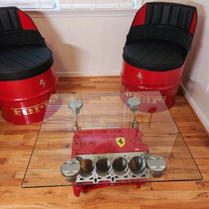 Ferrari 308 Mondial V8 Engine Block Coffee Table Set & Two Ferrari ...