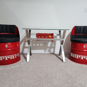 Set of Two Ferrari Inspired Chairs and Table - Handcrafted Unique ...