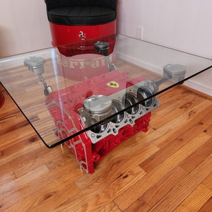 Ferrari 308 Mondial V8 Engine Block Coffee Table Set & Two Ferrari Inspired Seats - Etsy