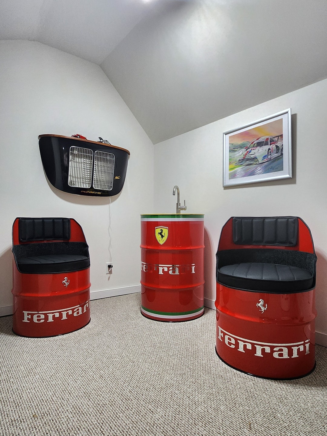 Ferrari Inspired Set of Two Chairs & Sink - Etsy