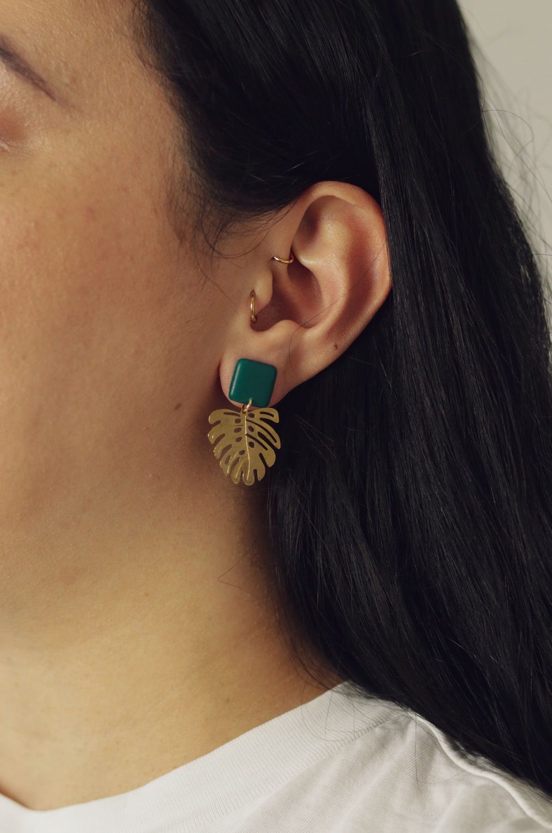 Polymer Clay Earrings, NINA, Plug, Minimalist, Handmade, Gold Plated - Etsy