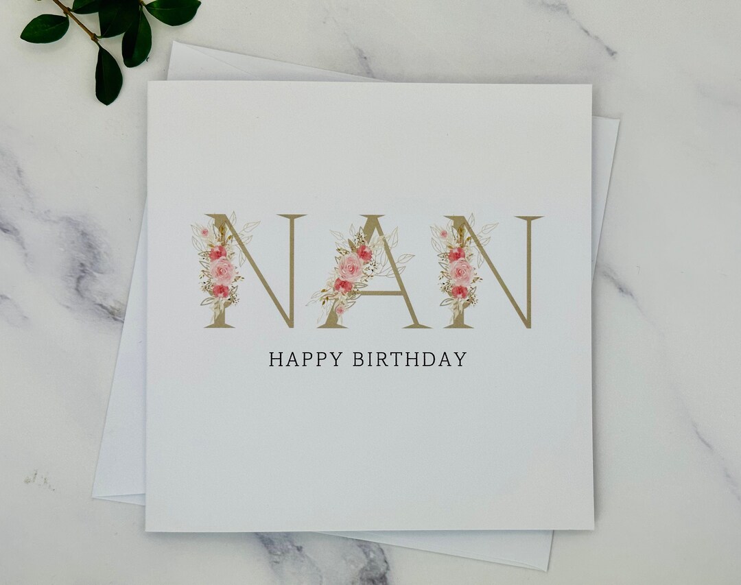Nan Birthday Card Floral Birthday Card for Nan Free Postage UK - Etsy