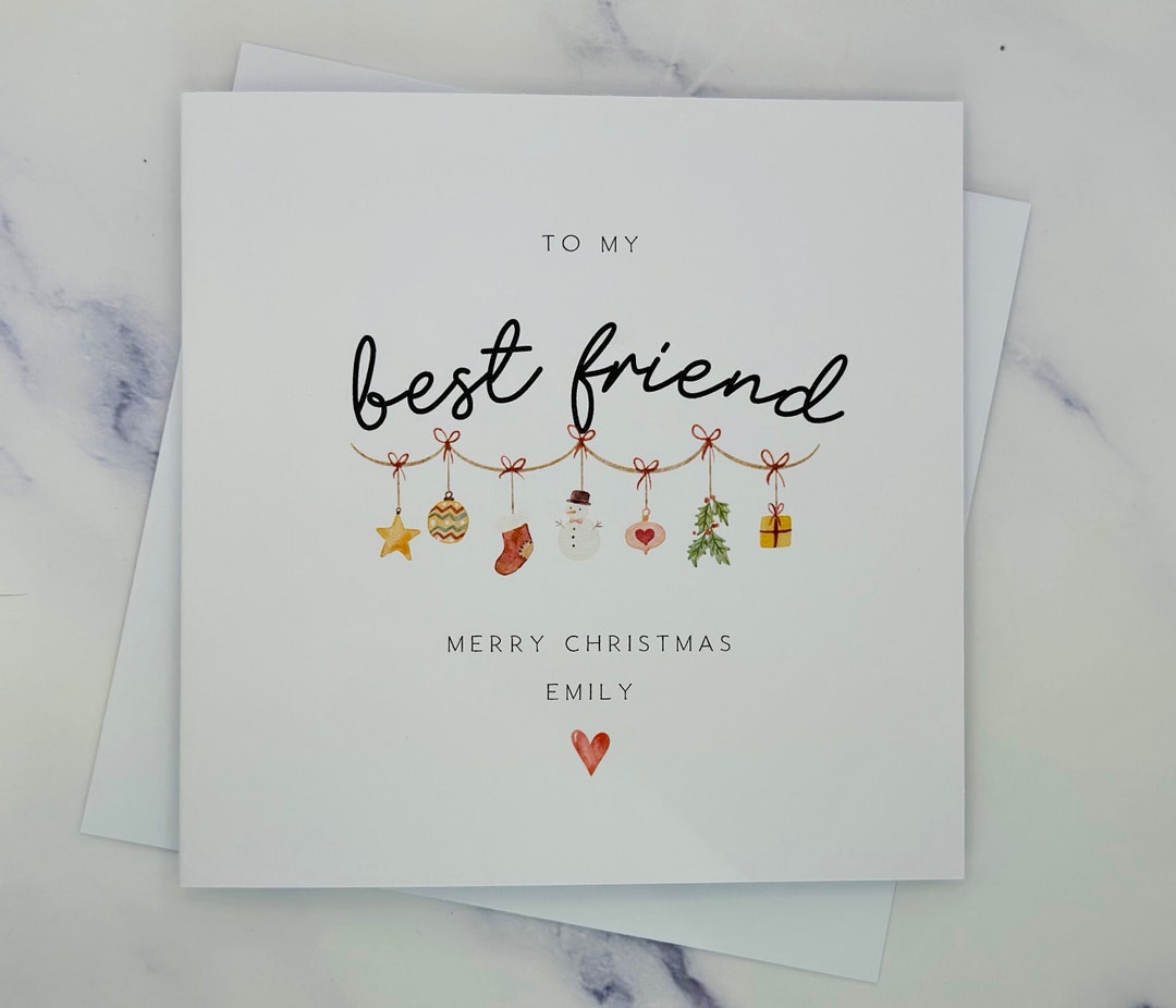 Personalised Christmas Card for Best Friend Lovely Friend - Etsy UK