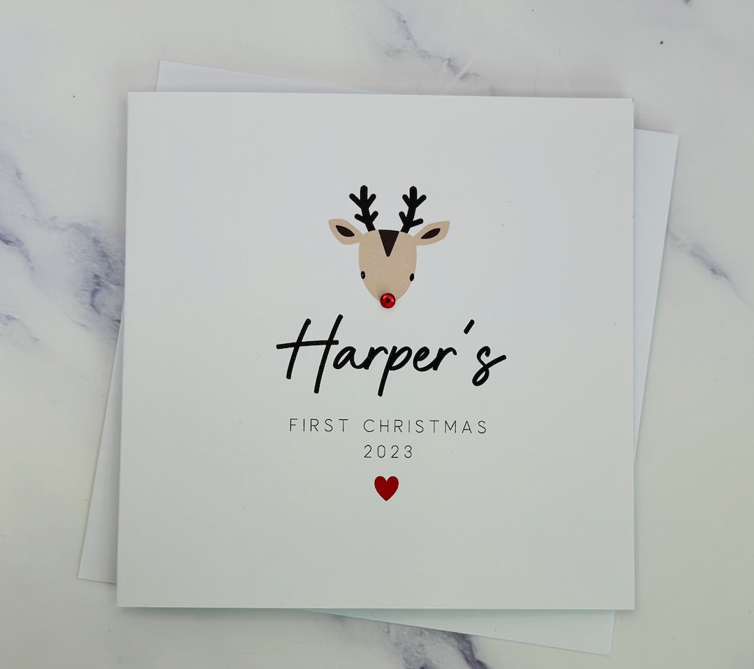 Personalised First Christmas Card Baby 1st Christmas Card to - Etsy UK