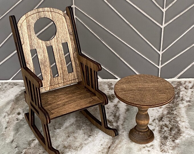 1:6 Scale Rocking Chair/side Table, 1/6 Doll Furniture, Furniture for ...