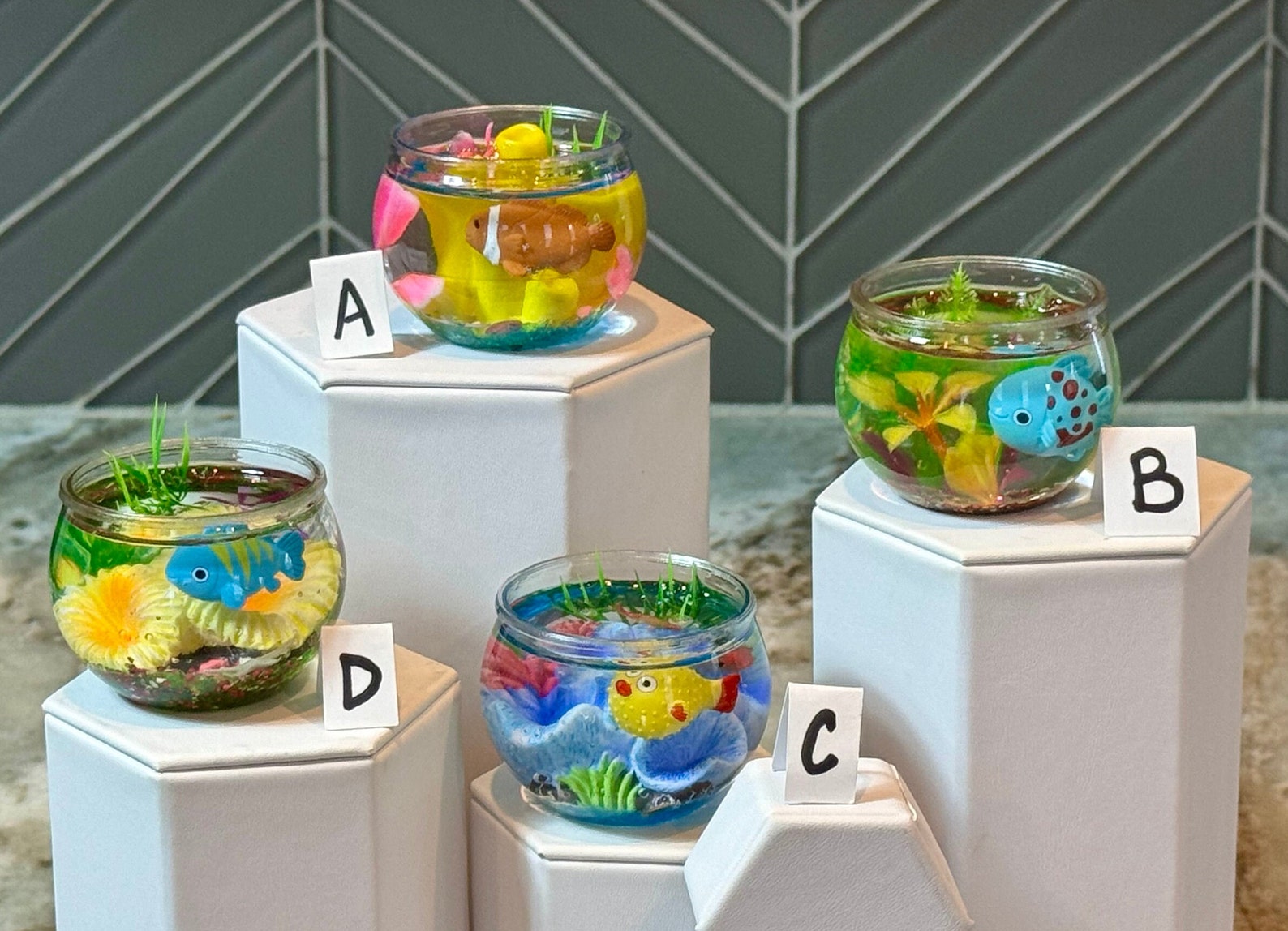 1:3 Scale Fishbowl Prop for Doll, Fake Pet Fish, Mini Fishbowl, Fun ...