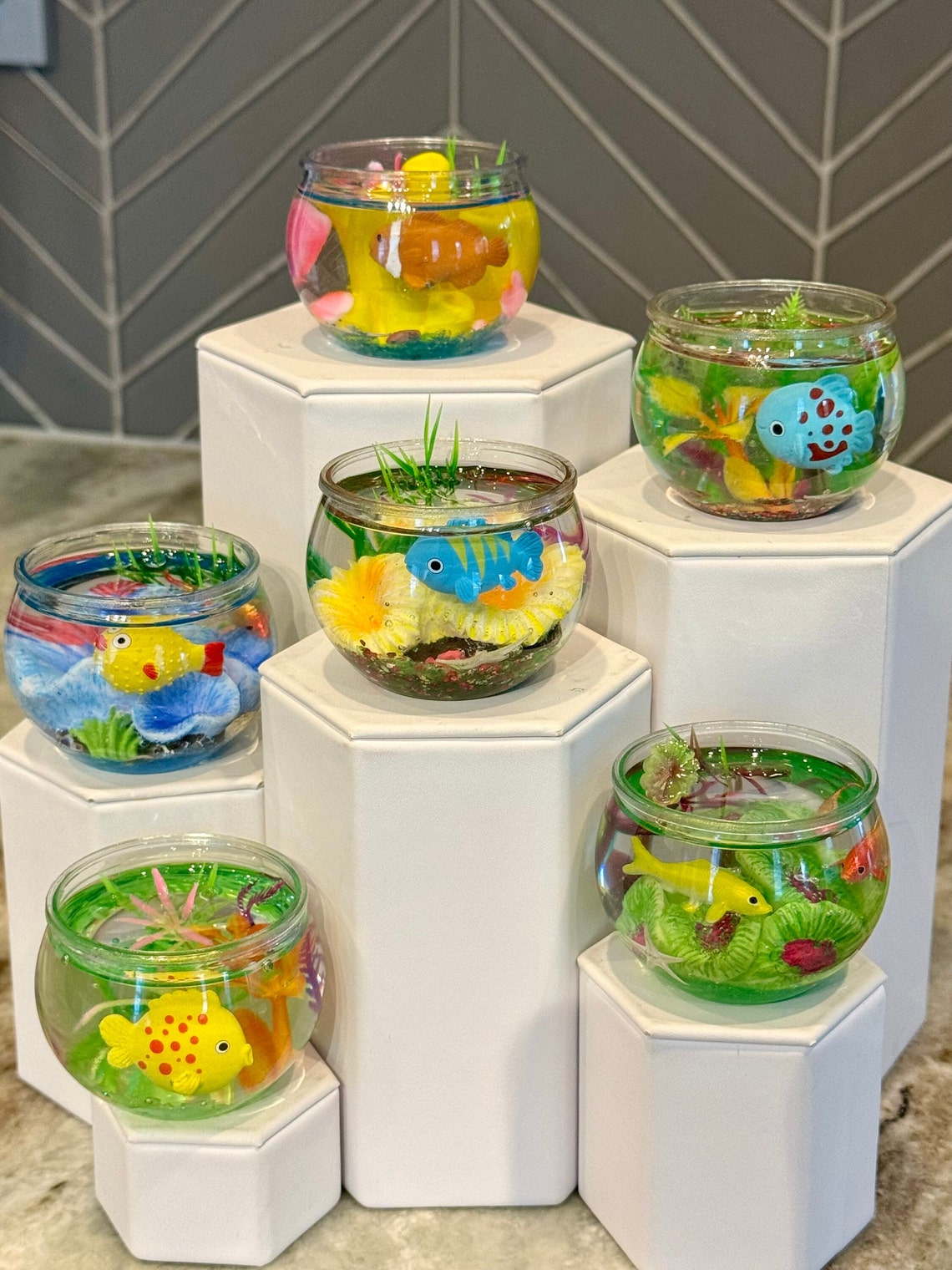 1:3 Scale Fishbowl Prop for Doll, Fake Pet Fish, Mini Fishbowl, Fun ...