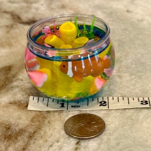 1:3 Scale Fishbowl Prop for Doll, Fake Pet Fish, Mini Fishbowl, Fun ...
