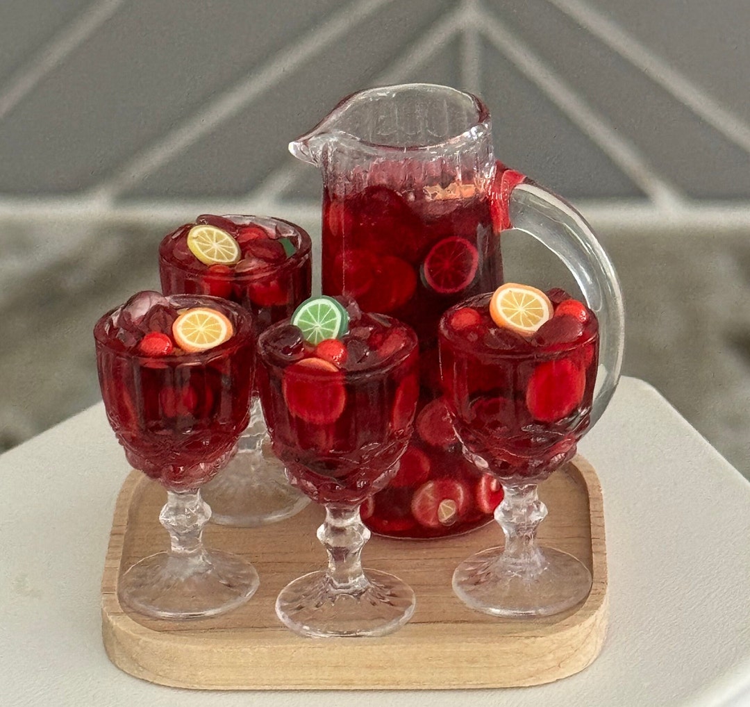 1:6 Scale Sangria Set for Dolls, Elf Prop, Playscale Doll Drinks, 1/6 ...