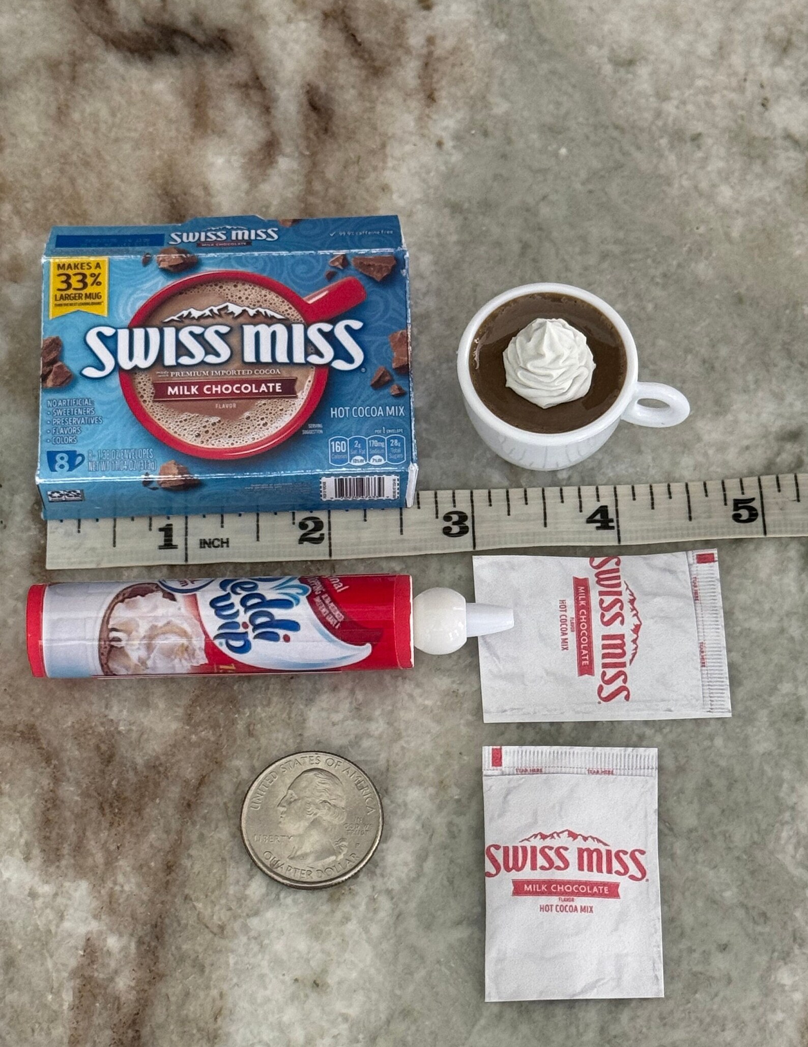 1:3 Hot Cocoa Set for Doll, 1/3 Cocoa Mugs for Dolls, Fake Cocoa for ...