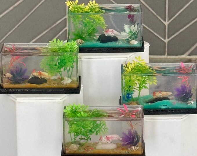 Mini Axolotl Tank, Fake Axolotl Tank for Dolls, Elf Prop, Large 1:6 ...