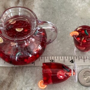 1:3 Sangria Pitcher W/4 Cups Sangria for Dolls, 18 Thru 20 Doll Sangria ...