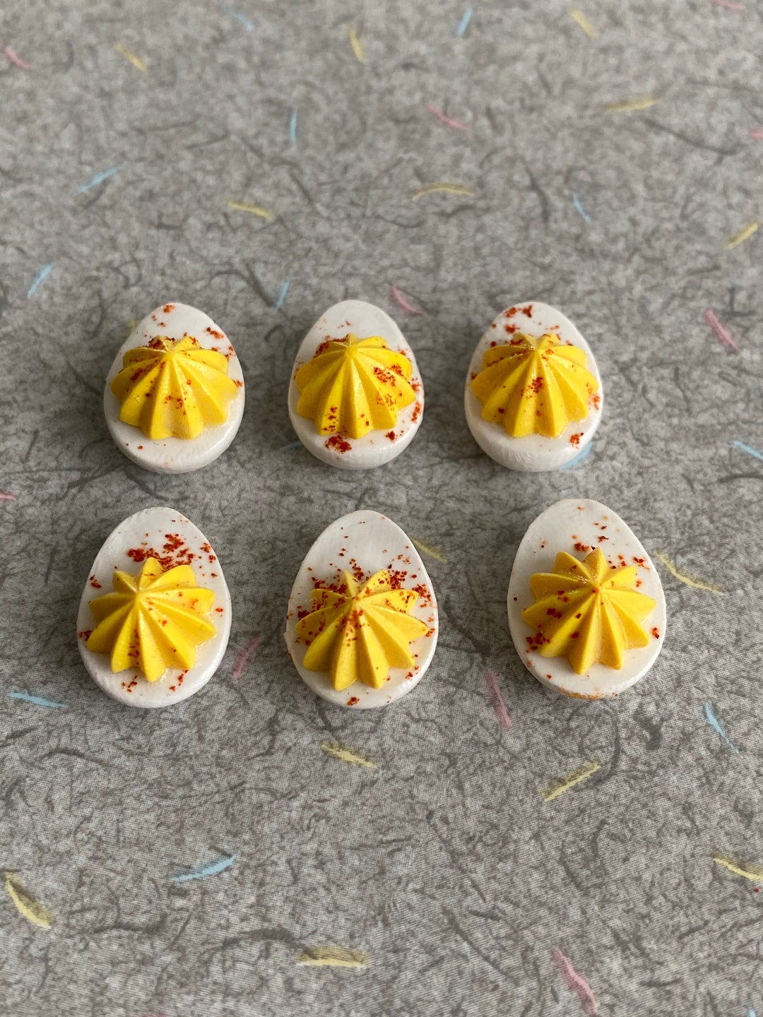 6 Mini Deviled Eggs 1:3 Scale for 13" Dolls Thru 18" Dolls, Fake ...
