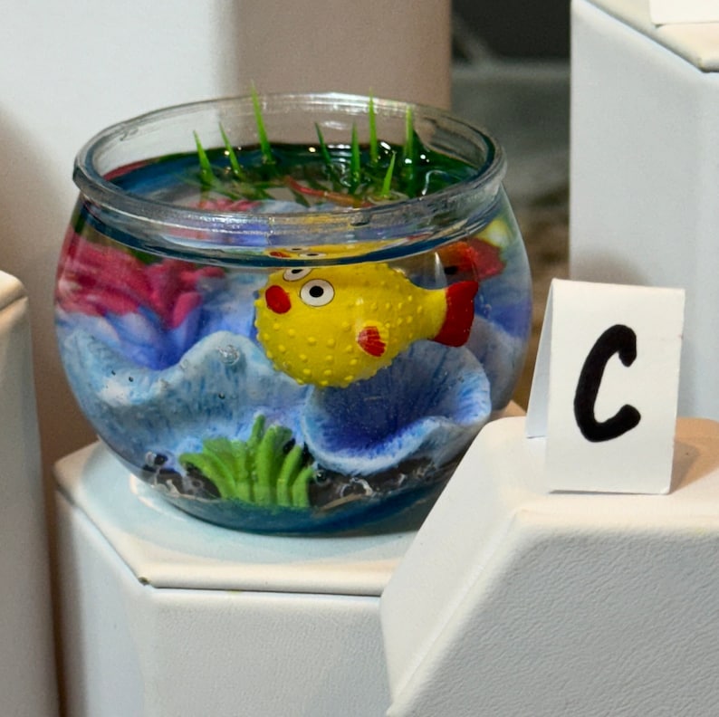 1:3 Scale Fishbowl Prop for Doll, Fake Pet Fish, Mini Fishbowl, Fun ...