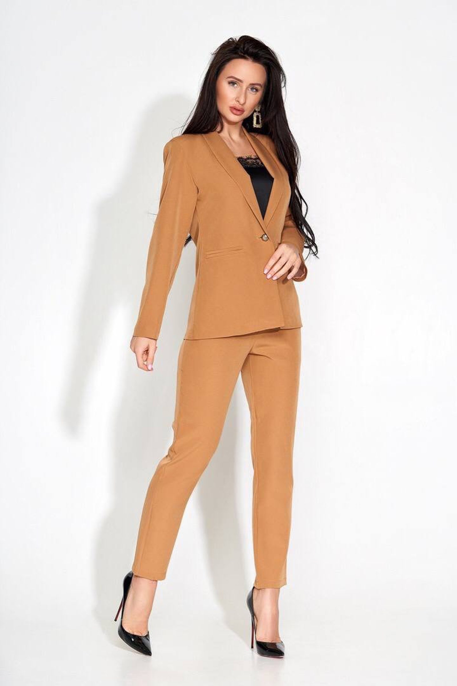 Traje de mujer de 2 piezas traje rosa de dos piezas mujeres | Etsy