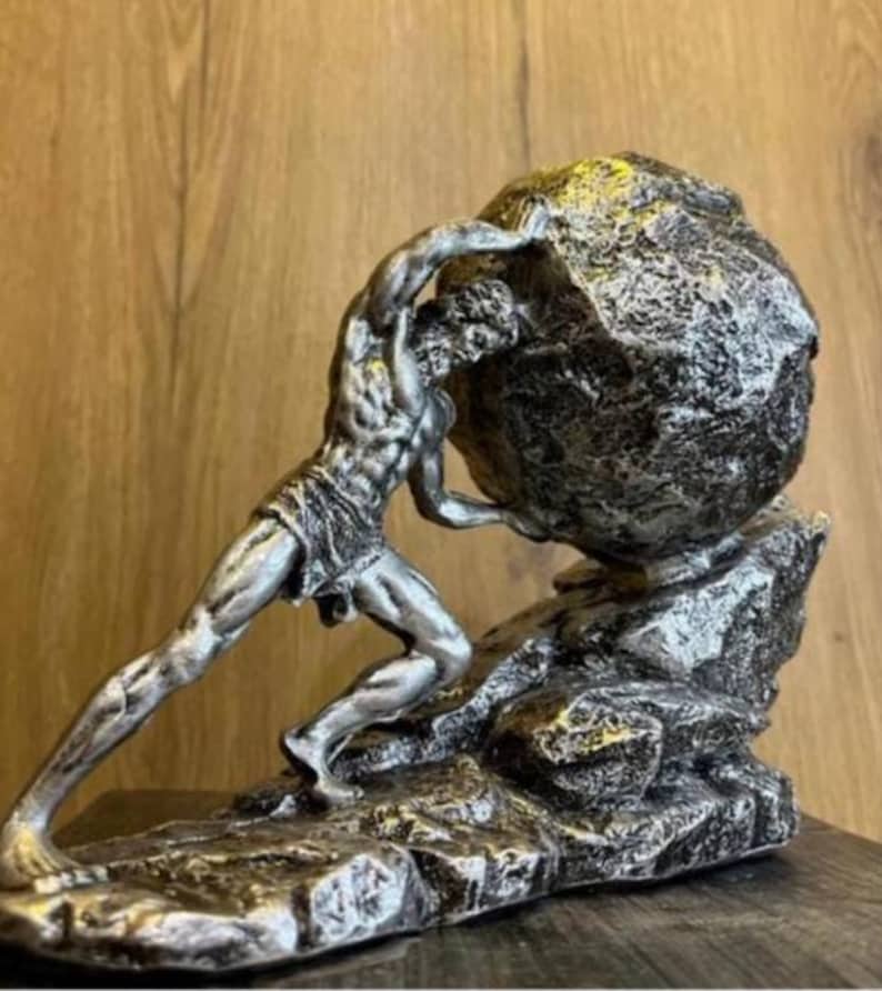 Sisyphus Statue, Handmade Design King Statue, Tabletop Figurine, Gold ...