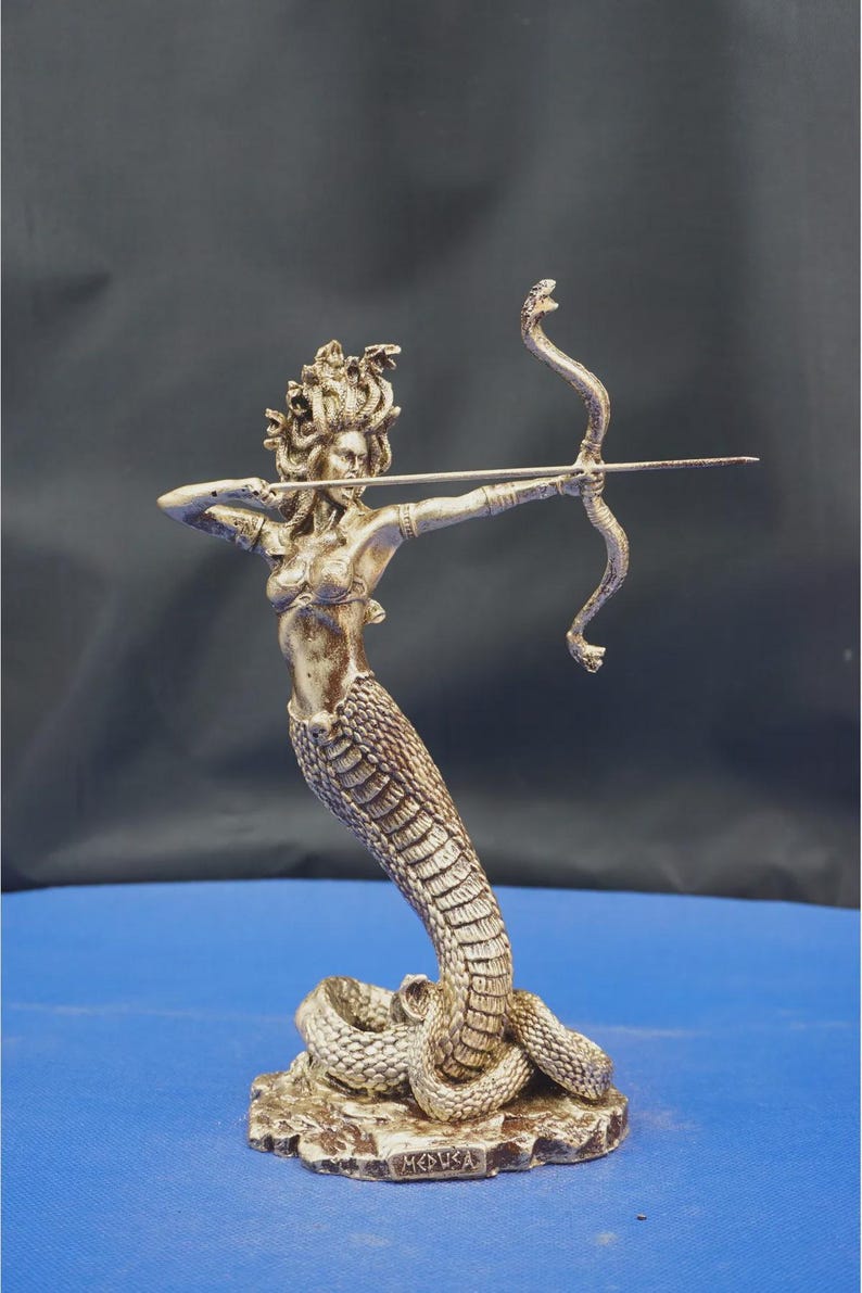 Medusa Statue, Handmade Design Figurine, Home-office Design Sculpture ...