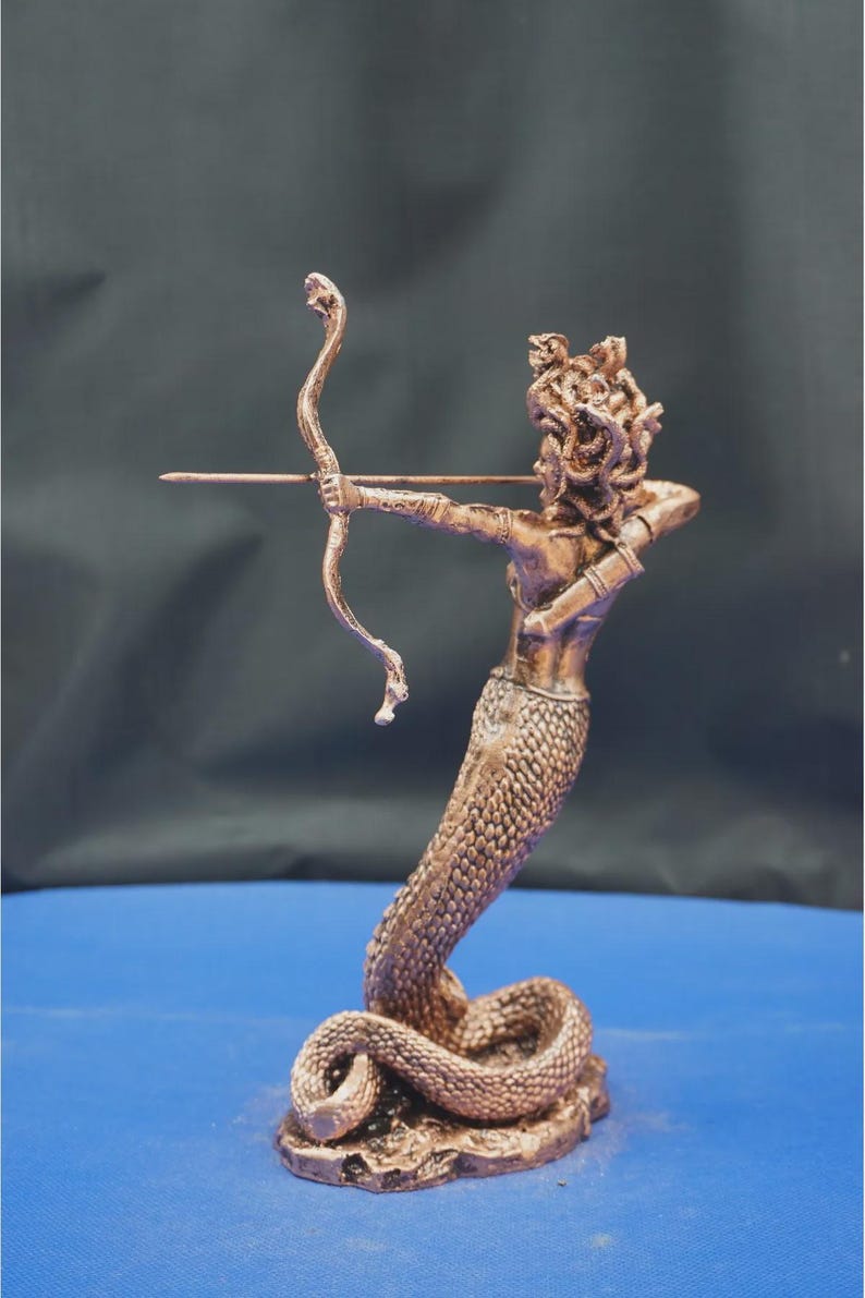 Medusa Statue, Handmade Design Figurine, Home-office Design Sculpture ...