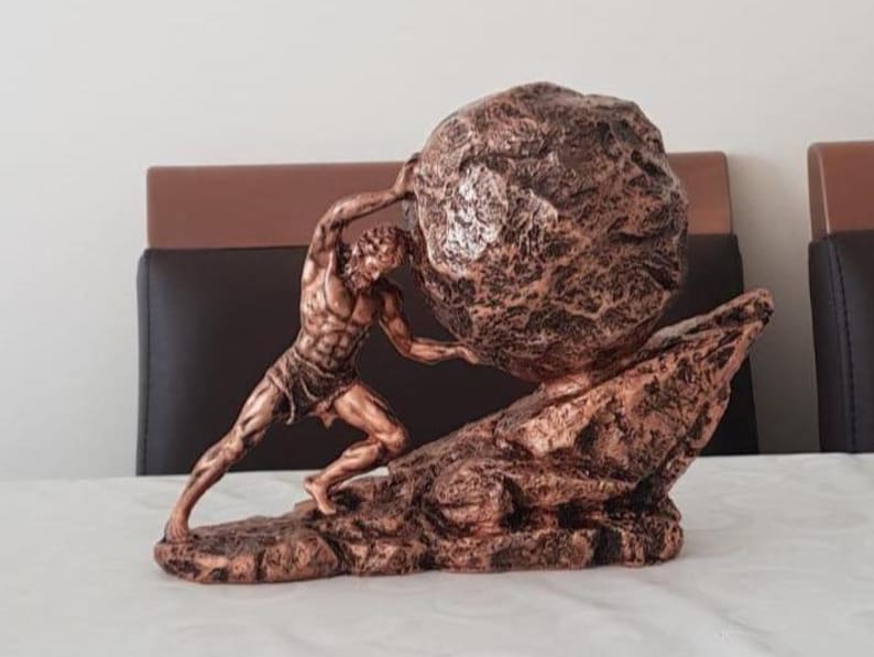 Sisyphus Statue, Handmade Design King Statue, Tabletop Figurine, Gold ...