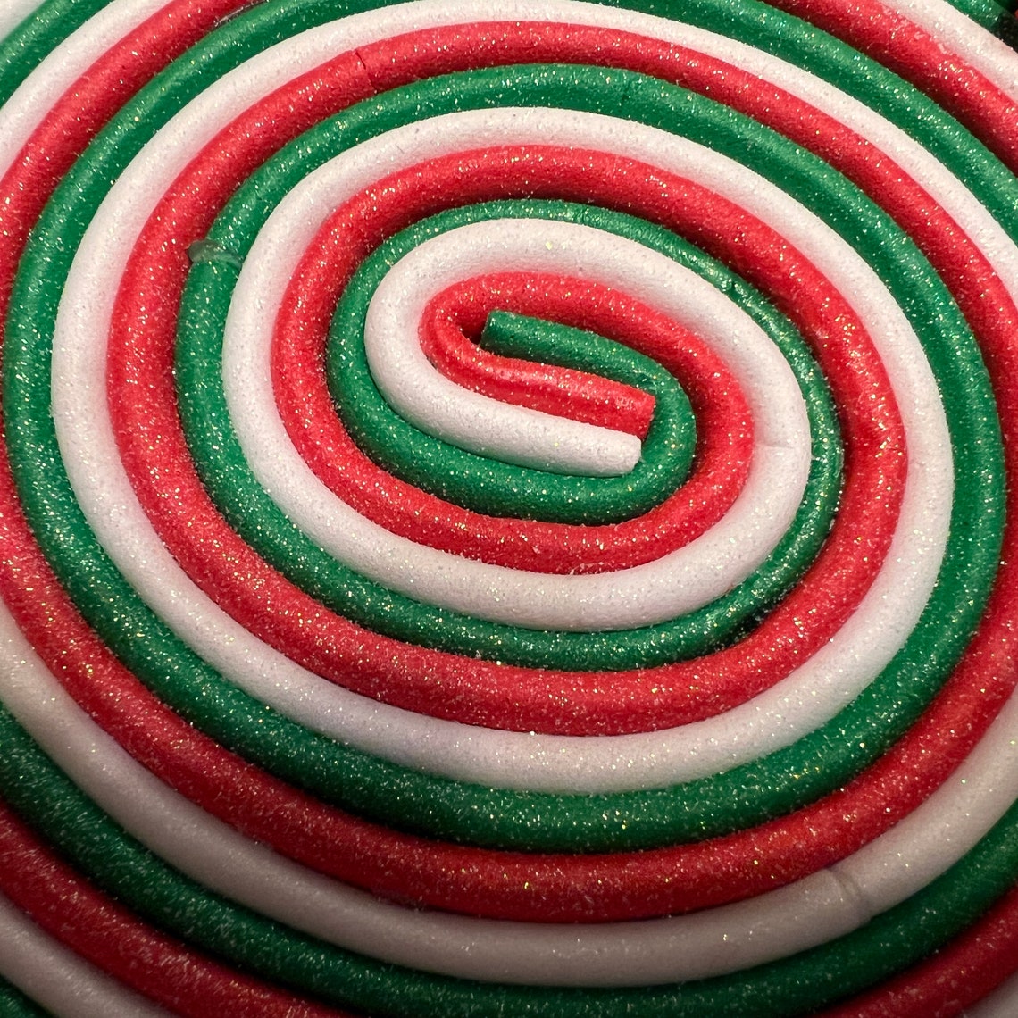 Glittered Foam Lollipop and Candy Red Green and White Swirl - Etsy