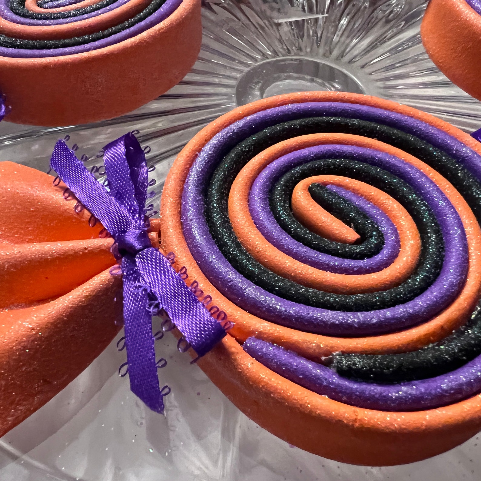 Glittered Foam Lollipop and Candy Black Orange & Purple Swirl - Etsy