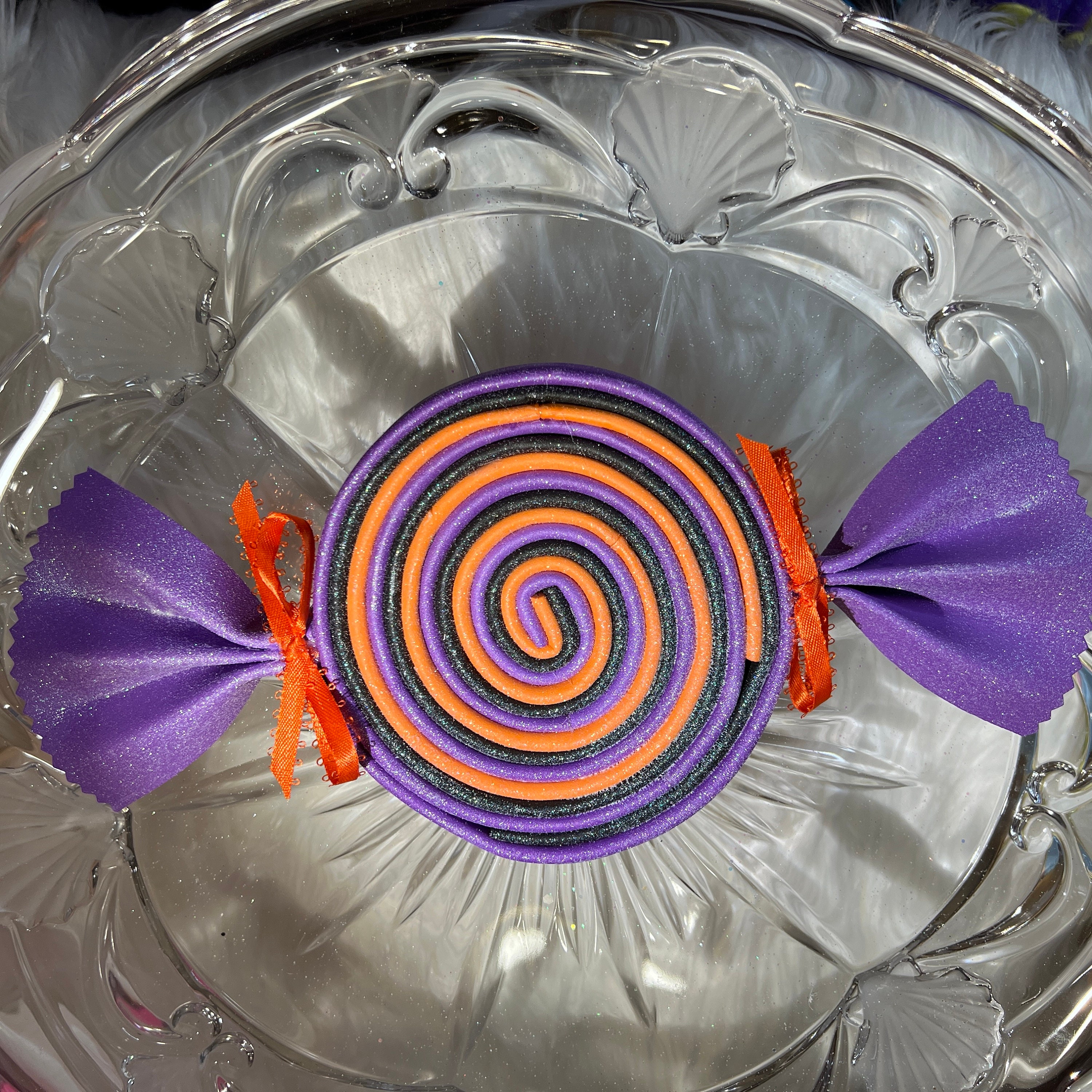 Glittered Foam Lollipop and Candy Black Orange & Purple Swirl - Etsy
