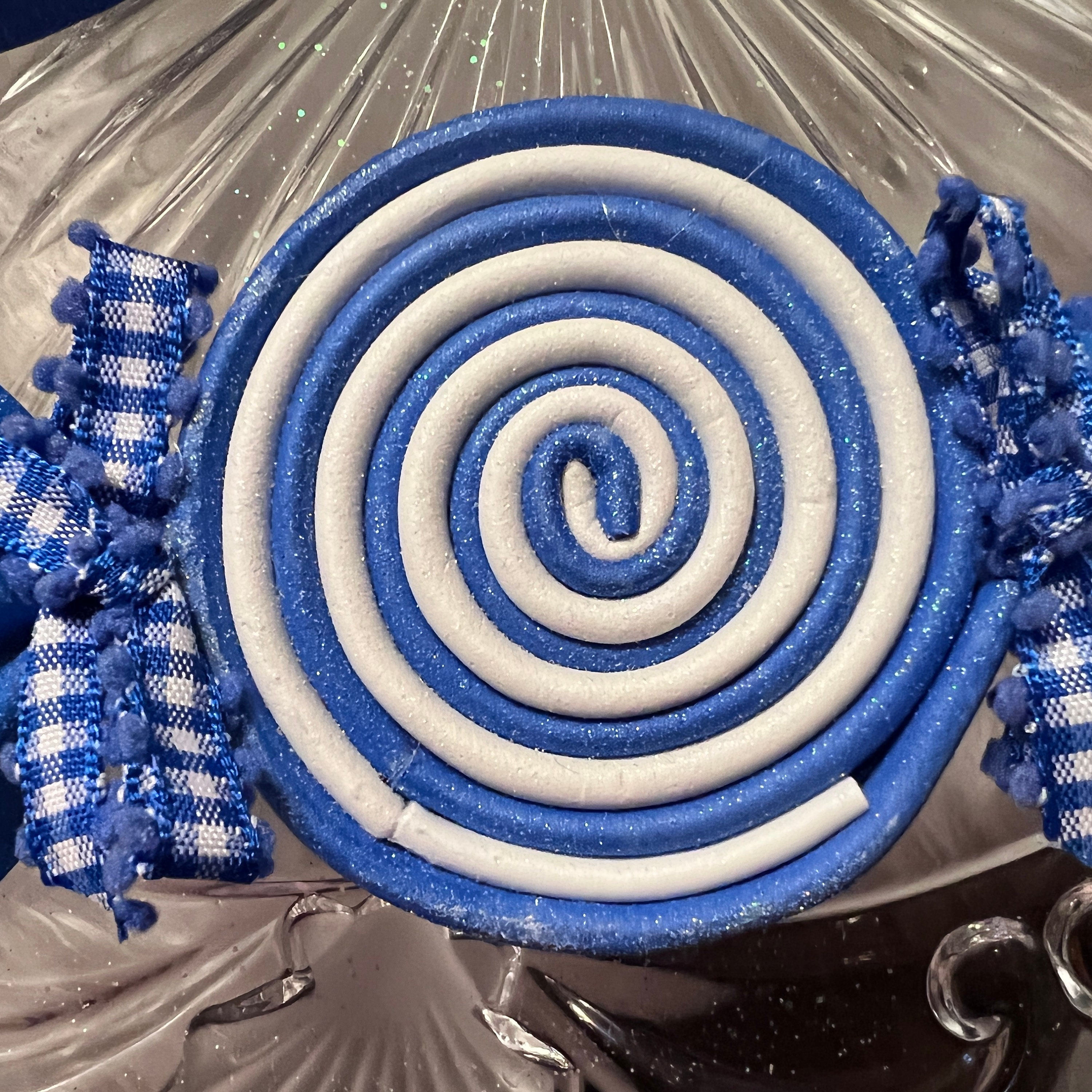 Glittered Foam Lollipop and Candy, Blue and White Swirl Candy, Candy ...