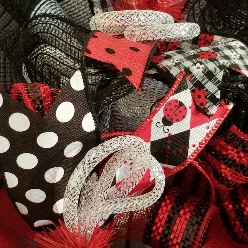 Ladybug Deco Mesh Front Door Decor Wreath Ladybug Lovers - Etsy