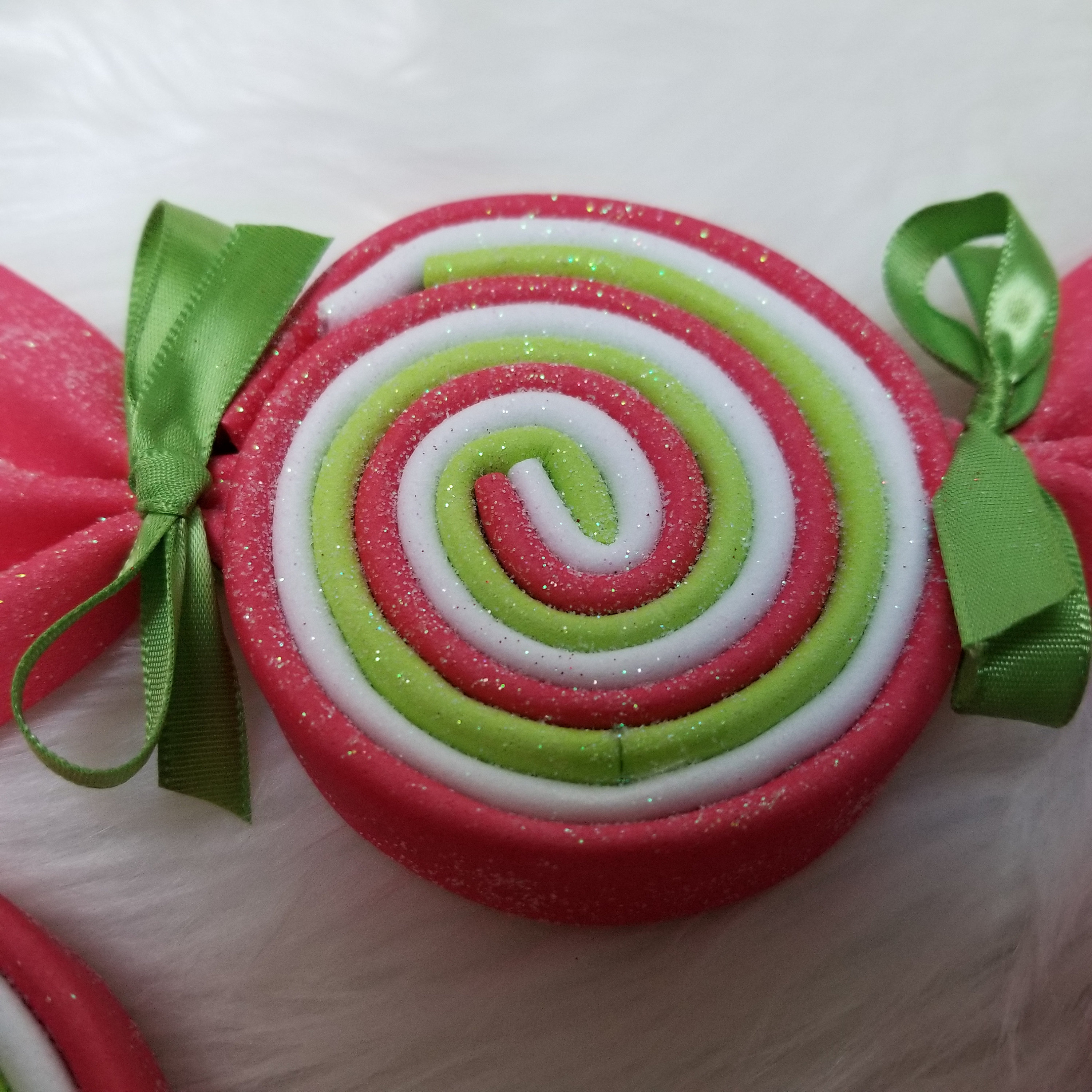Glittered Foam Lollipop and Candy Red Lime Green and White - Etsy