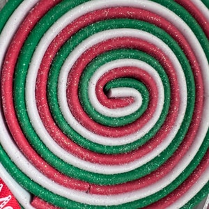 Glittered Foam Lollipop and Candy Red Green and White Swirl - Etsy