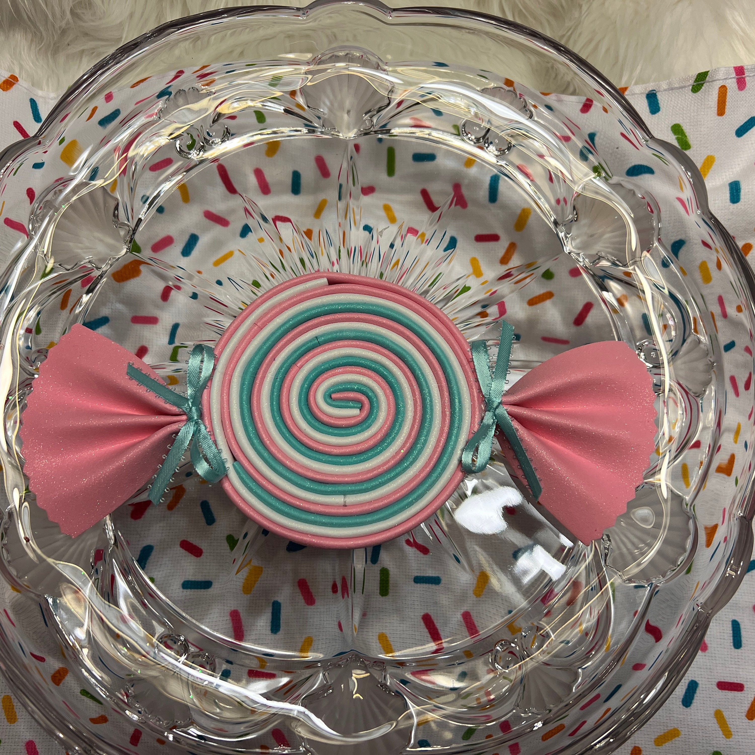 Glittered Foam Lollipop and Swirl Candy: Mint, Pink & White Ornament - Etsy