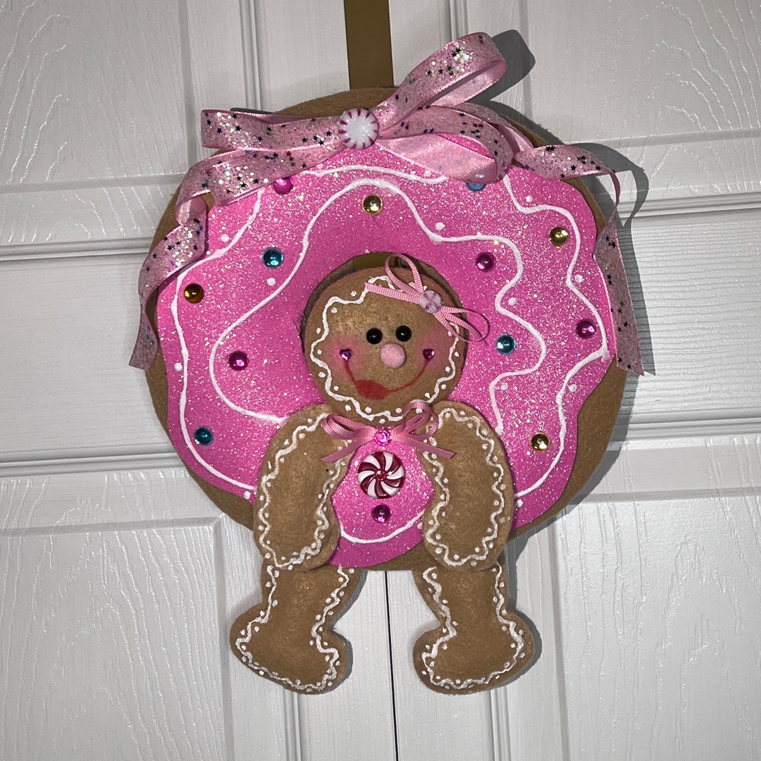 Gingerbread Girl Donut Wreath Attachment: Candyland Christmas Decor - Etsy