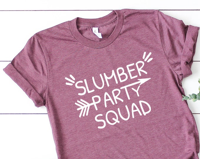 Slumber Party Shirt, Youth Girls Sleepover Shirt, Rose Gold Slumber ...