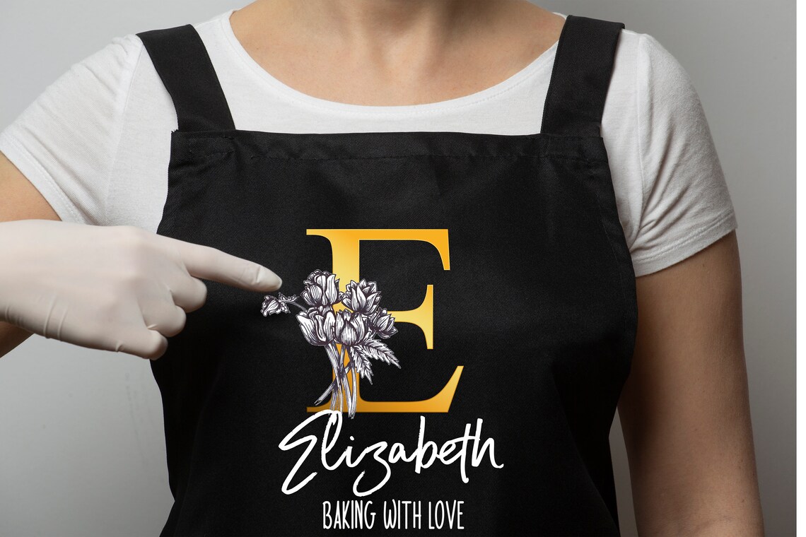 Personalized Initial Apron Baking Aprons Personalized Apron - Etsy