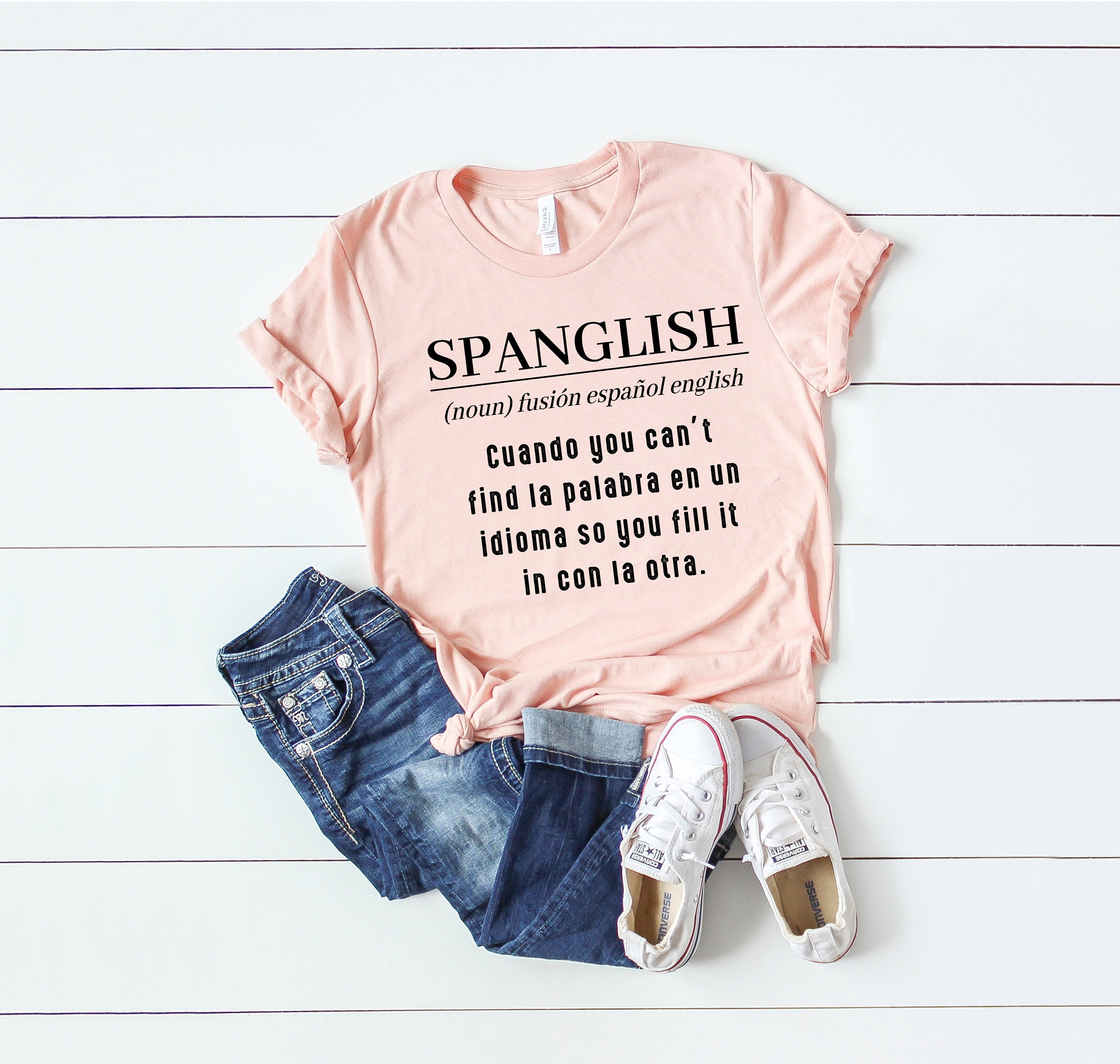 SPANGLISH Definition Shirt, Latina Shirt, Puerto Rico Tee, Spanish ...