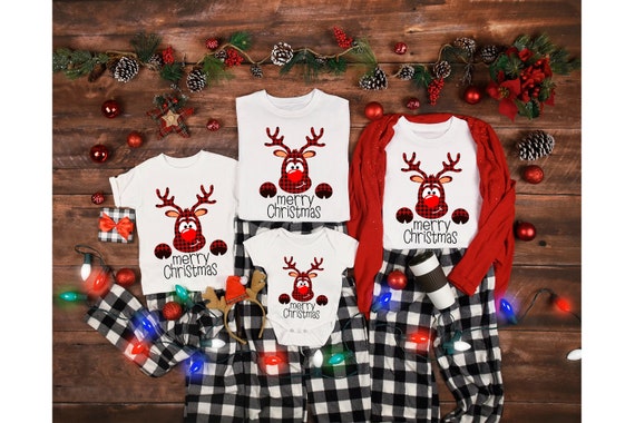 Buffalo Plaid Reindeer Christmas Shirtreindeer Shirtmerry Etsy