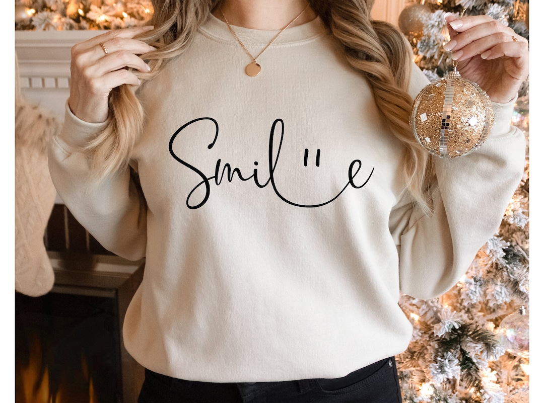 Cute Smile Sweatshirt, Smile Face Hoodie, Happy Face Shirt, Happy Face ...