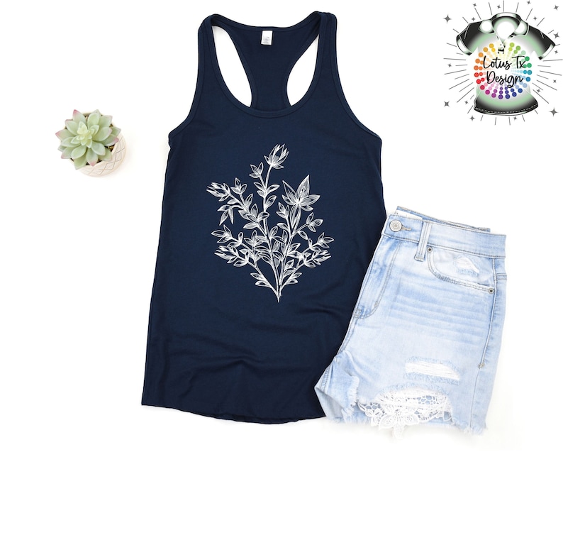Botanical Flower Tank Top Mother's Day Gift Floral | Etsy