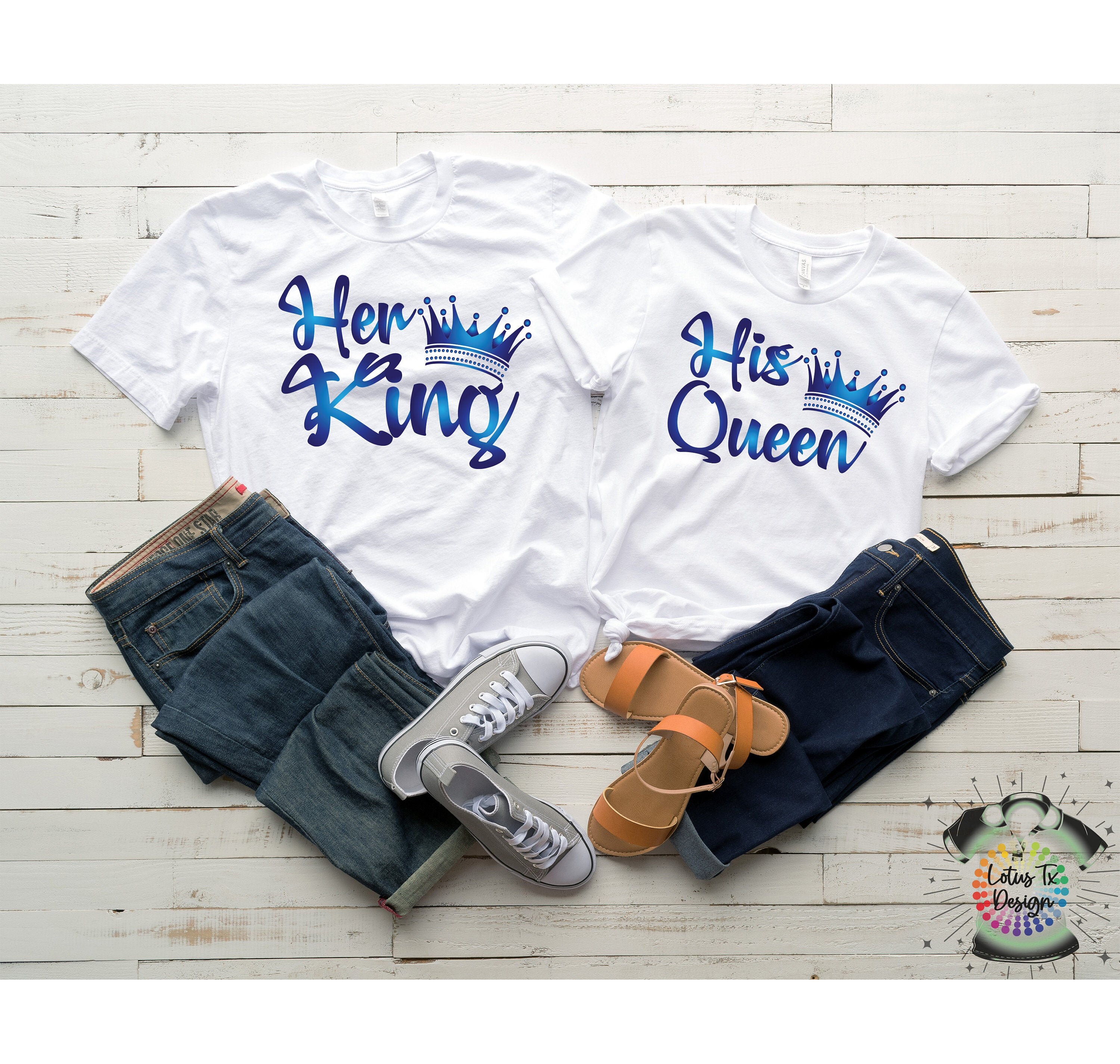 Her King and His Queen Shirt Couple Shirts Best Couple | Etsy