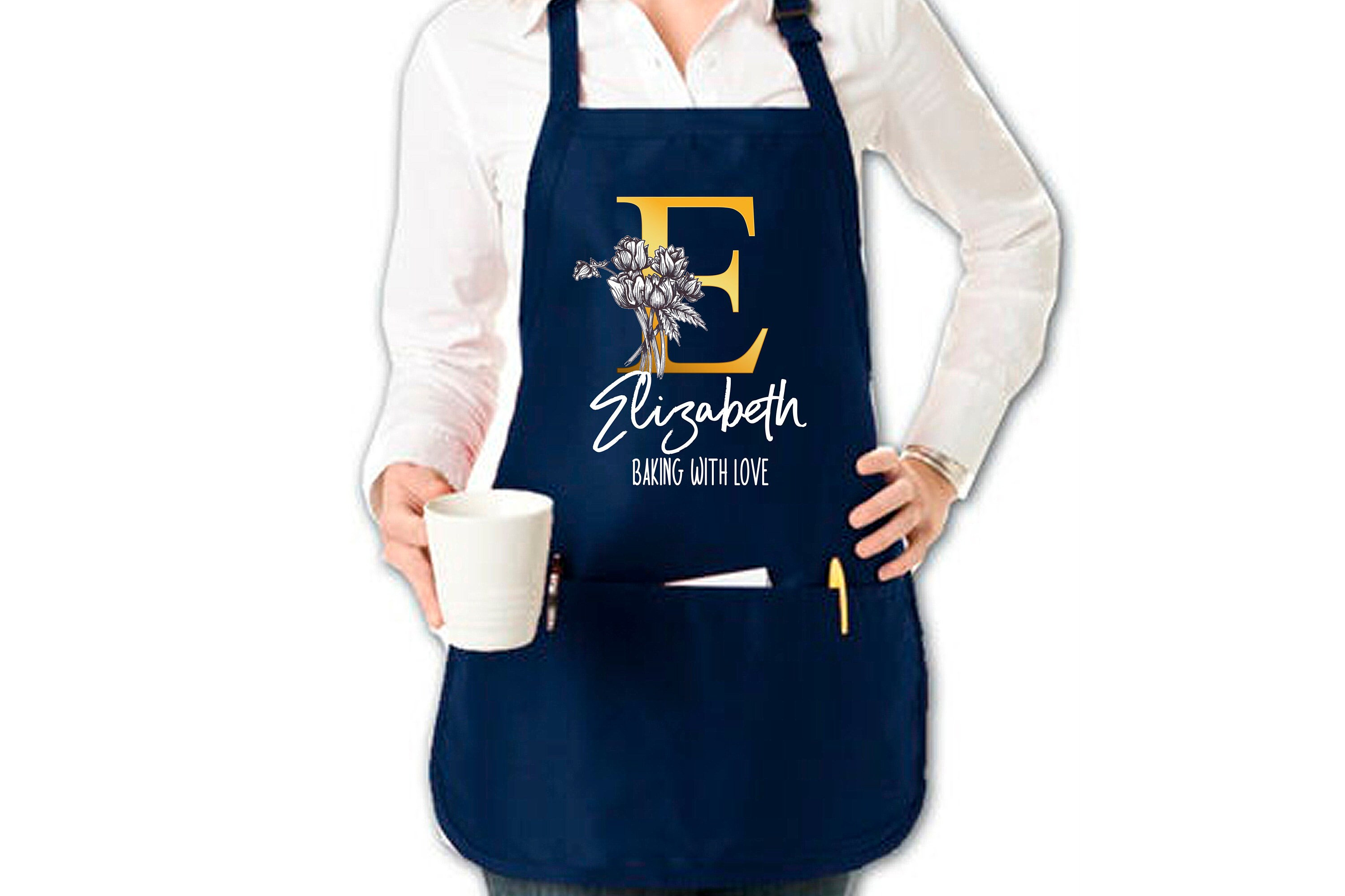 Personalized Initial Apron Baking Aprons Personalized Apron - Etsy