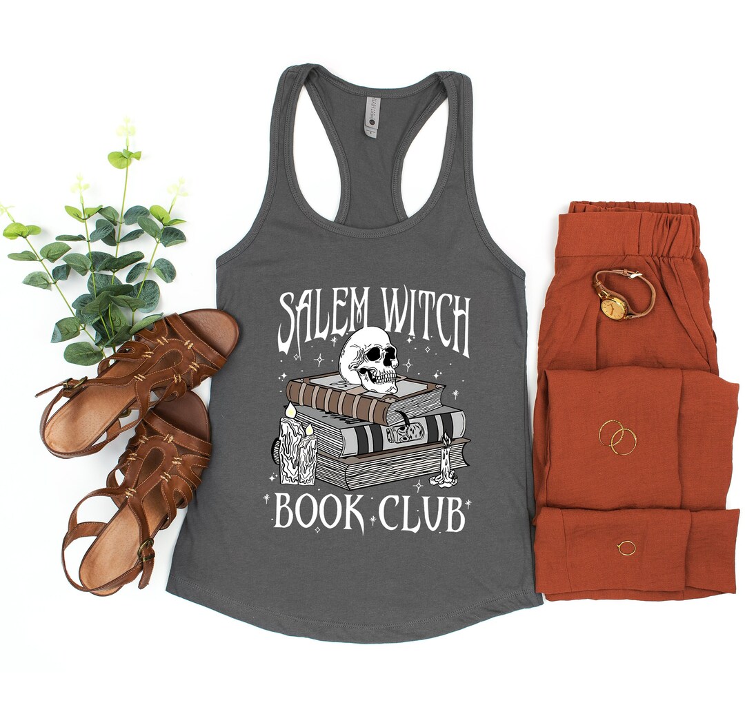 Salem Witch Book Club Tank Top, Salem Massachusetts Shirt, Halloween ...