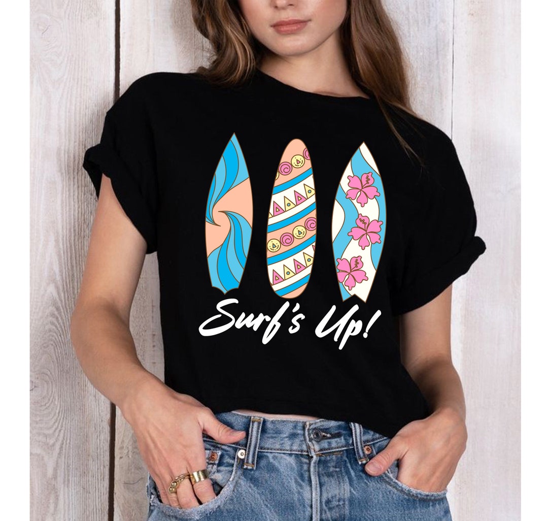 Surf's up T-shirt: Summer Surfboard Design, Beach Life Tee - Etsy