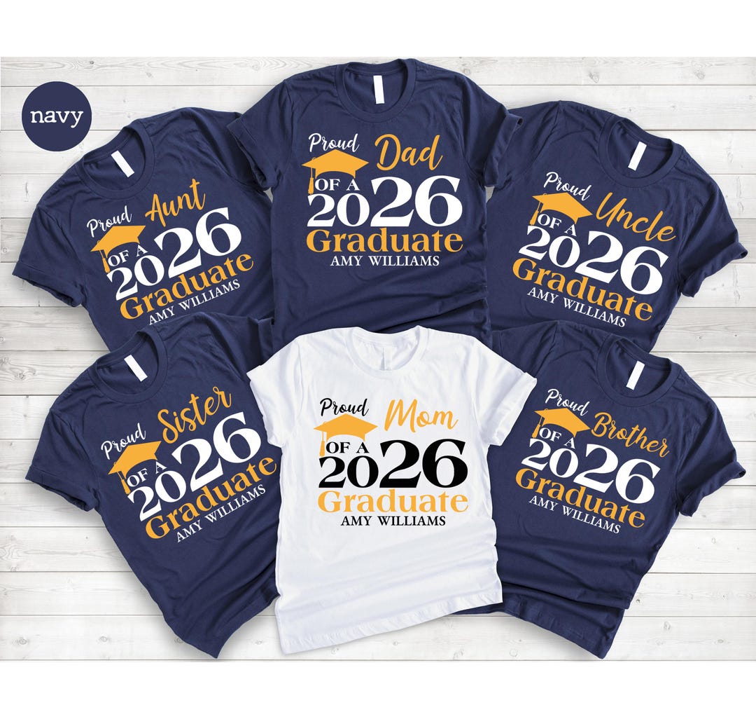 Personalized Proud Graduate 2026 Family Matching Tshirt, Custom Family ...