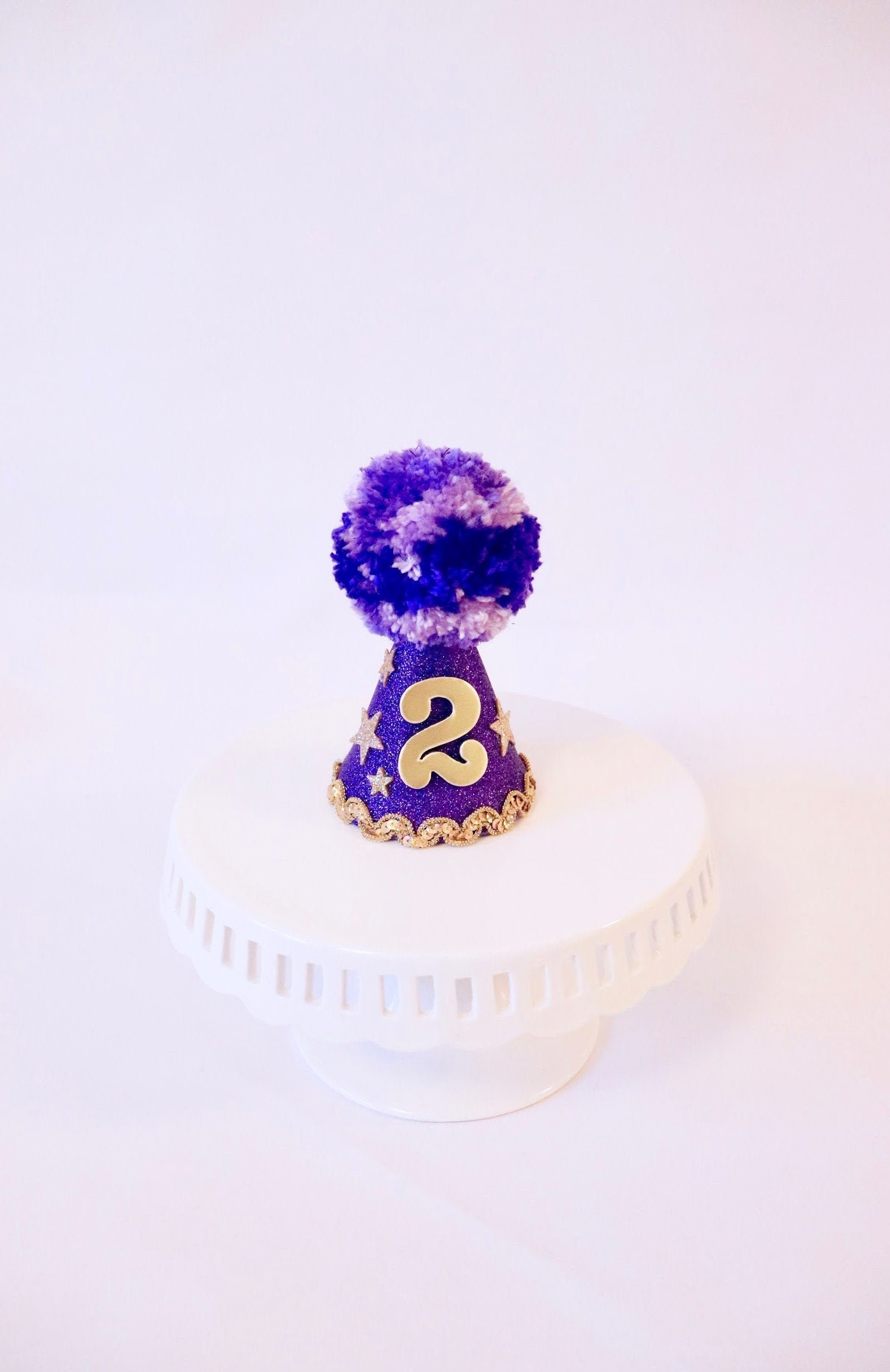 Purple Gold Birthday Party Hat Purple Magic Hat Handmade | Etsy