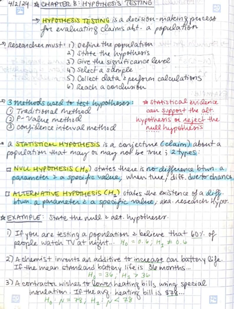 AP Statistics Notes With Practice Problems 80 Pages - Etsy UK