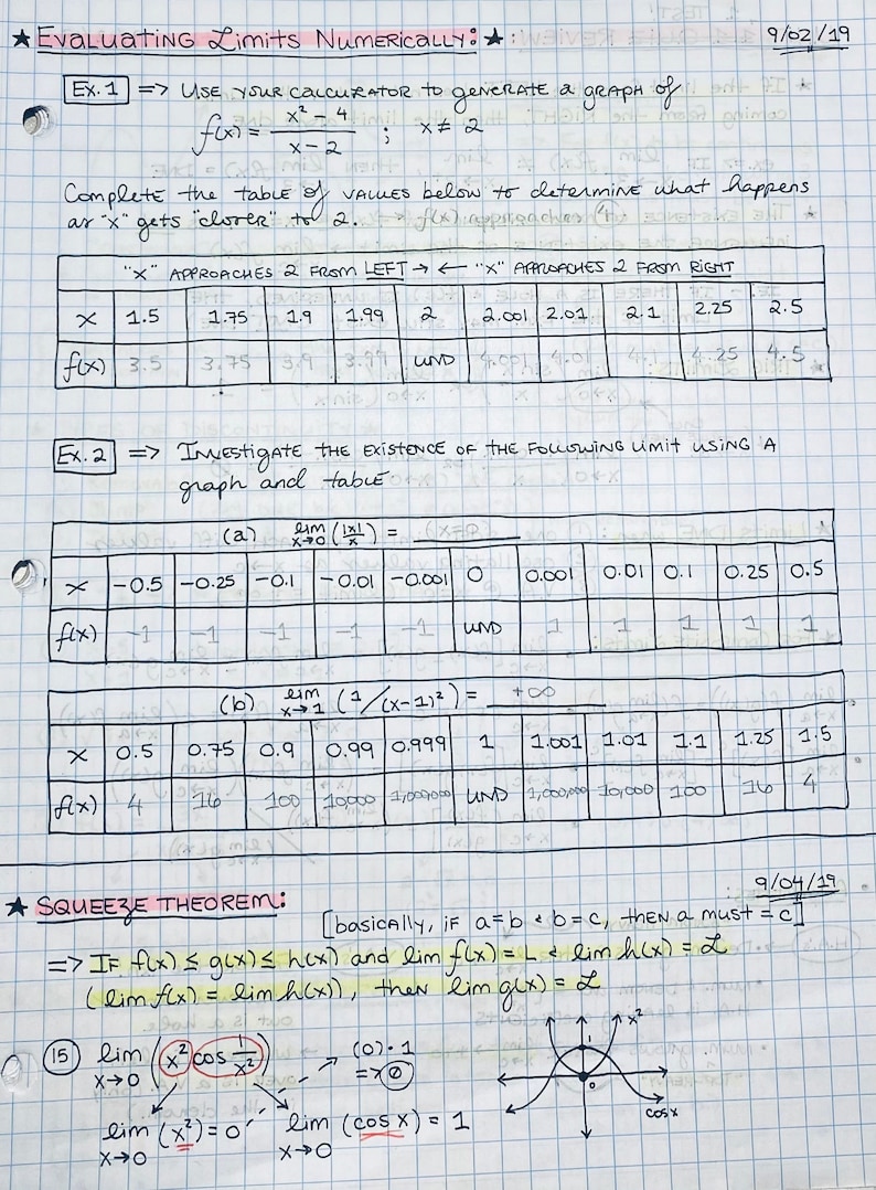 AP Calculus AB Notes - Etsy