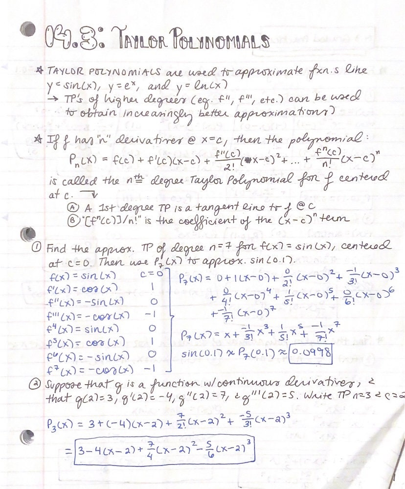 AP Calculus BC Notes - Etsy