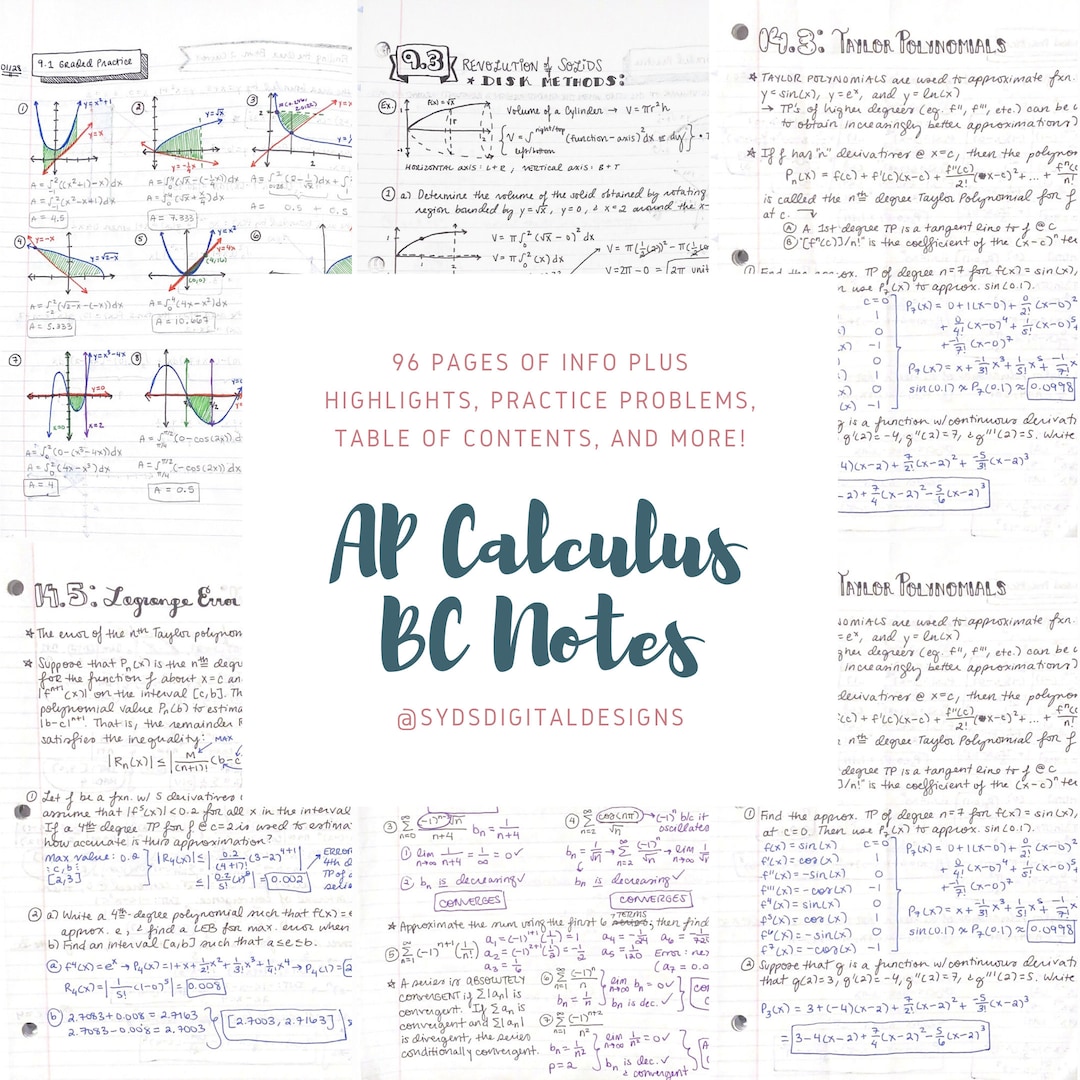 AP Calculus BC Notes - Etsy