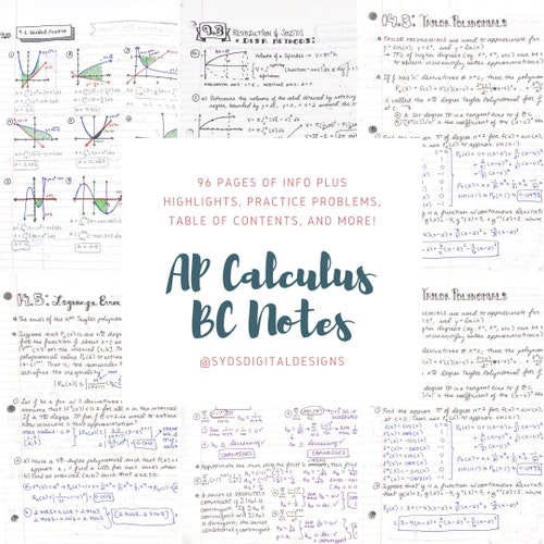 Calculus Notes - Etsy